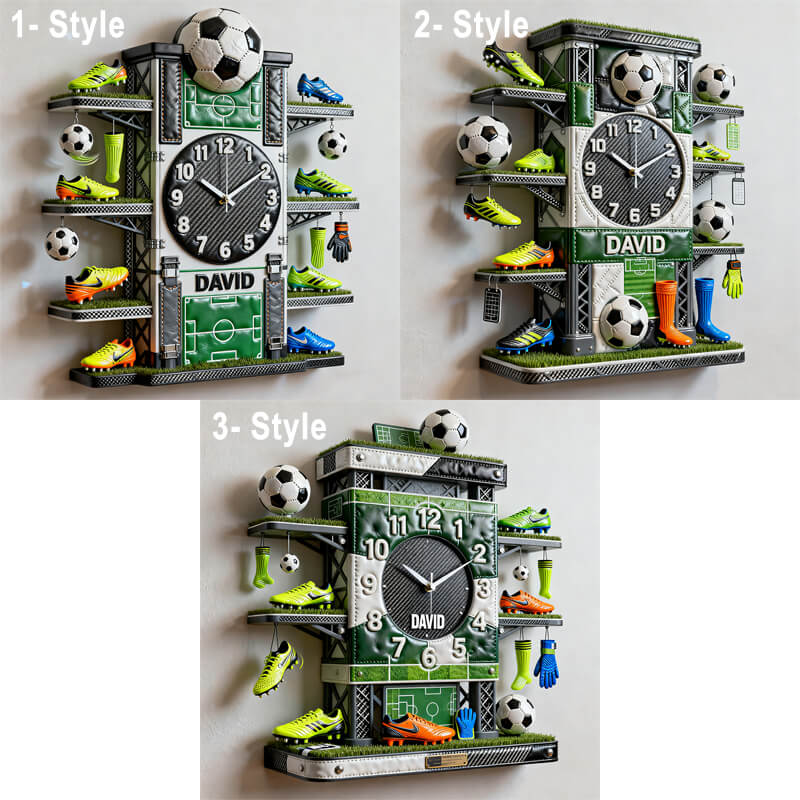 Personalized football tower theme clock